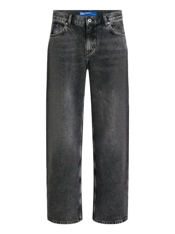 Karl Lagerfeld Acid-wash Wide-leg Jeans - Grey
