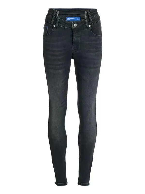 Karl Lagerfeld Whiskered Skinny Jeans - Grey