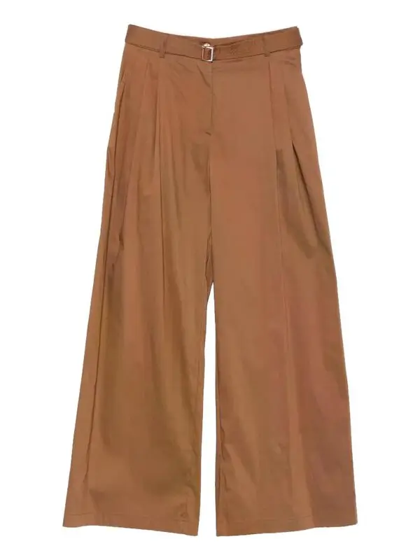 SEMICOUTURE Rowena Belted Pleated Trousers - Brown