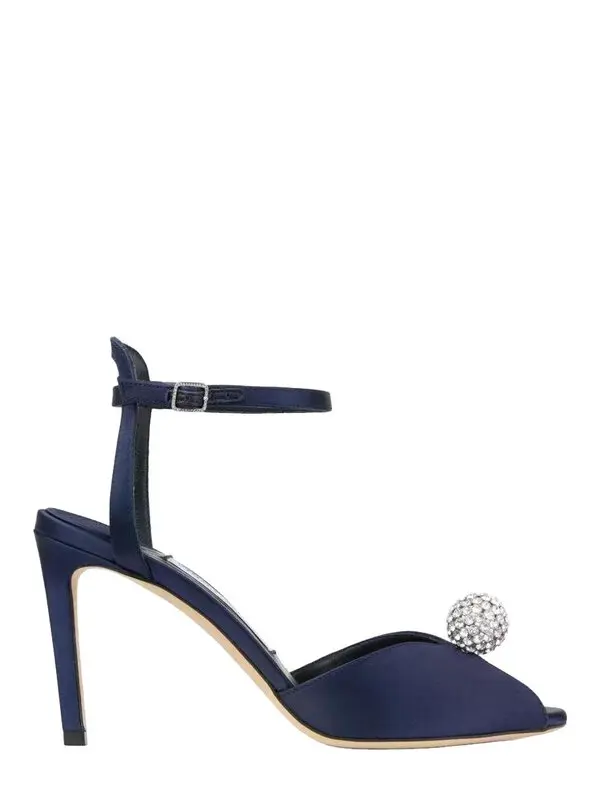 JIMMY CHOO Sacora 85 Crystal-embellished Sandals - Blue