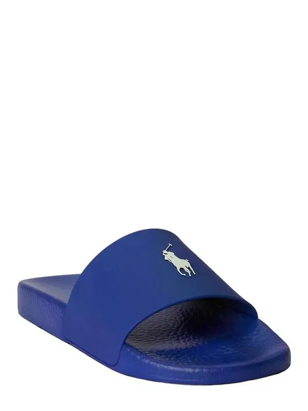 Polo Ralph Lauren Logo-patch Slides - Blue