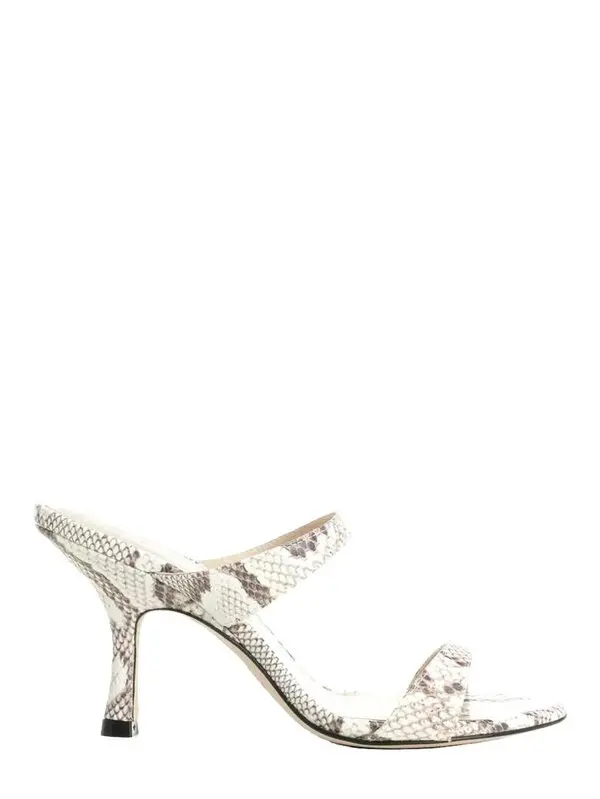 STUART WEITZMAN Nudist Slide Snakeskin-effect Sandals - Neutrals