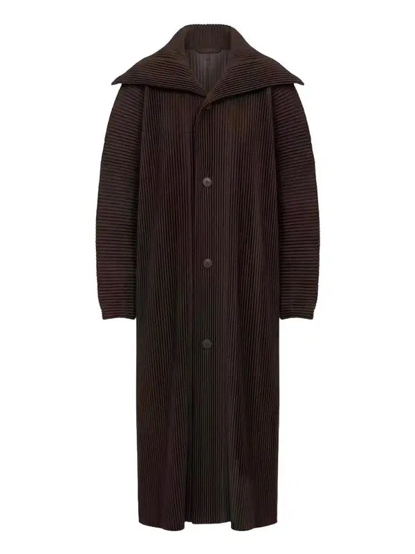 Issey Miyake Monthly Colors January Plissé-effect Coat - Brown