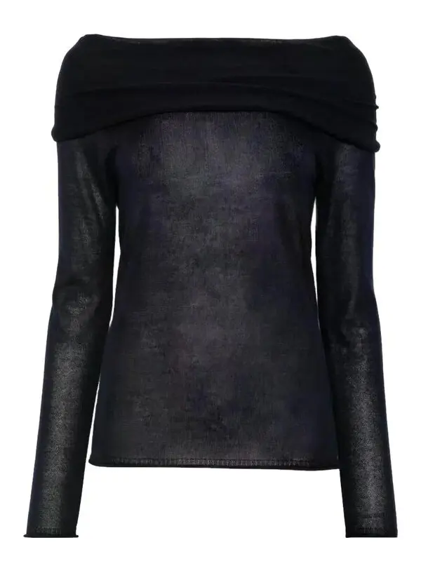 ROBERTO COLLINA Off-the-shoulder Sweater - Blue