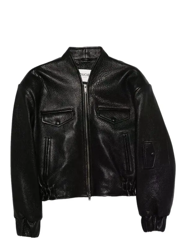 DUCIE Frankie Pebbled Leather Jacket - Black