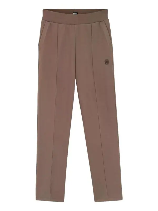 BOSS Logo-embroidered Pintuck Track Pants - Brown