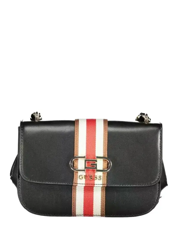 Guess Tricolour-stripe Shoulder Bag - Black