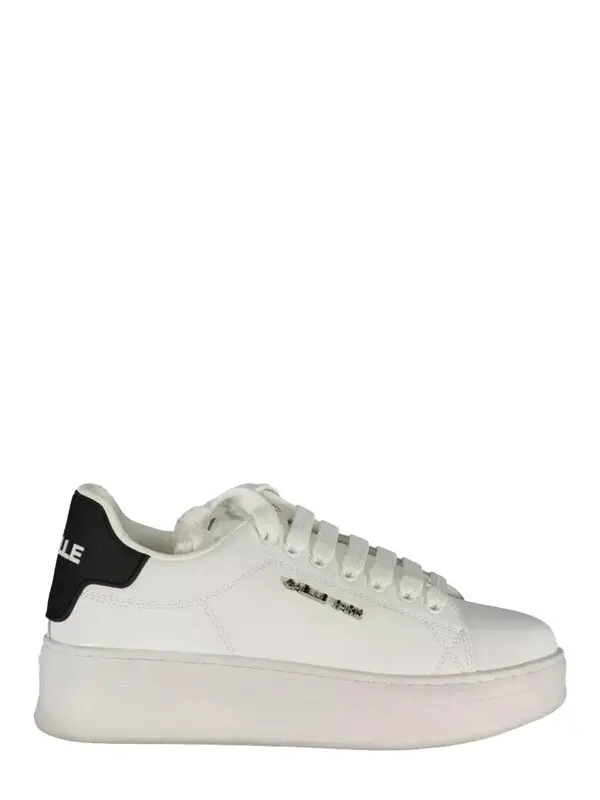 GAELLE Lace-up Platform Sneakers - White