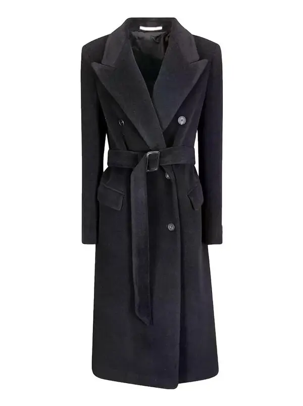 Tagliatore Belted Double-breasted Coat - Black