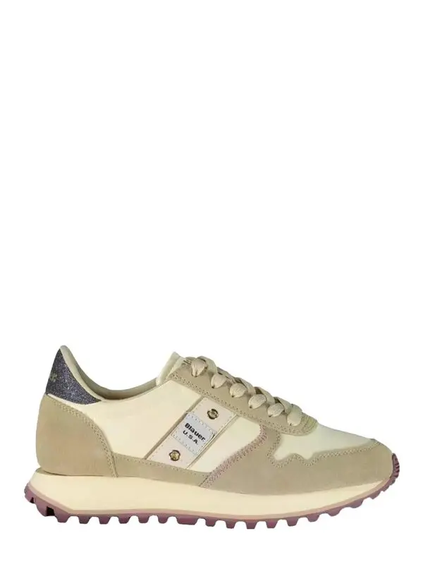 BLAUER. Suede Panelled Sneakers - Neutrals