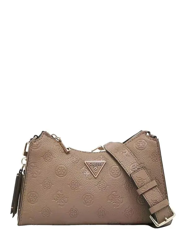 Guess Embossed Logo-plaque Cross Body Bag - Brown