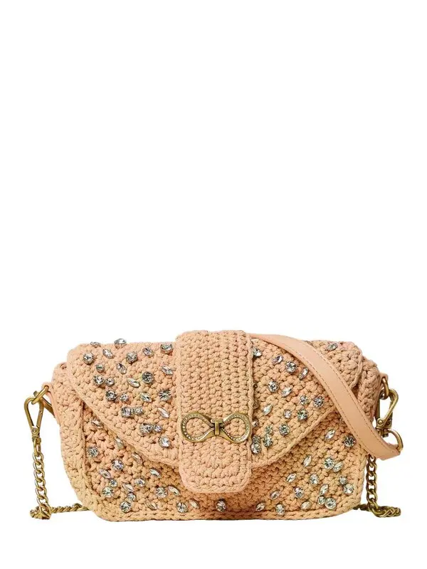 TWINSET Crystal-embellished Crochet Shoulder Bag - Pink