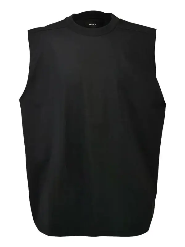 BREATH Crew-neck Sleeveless Vest - Black