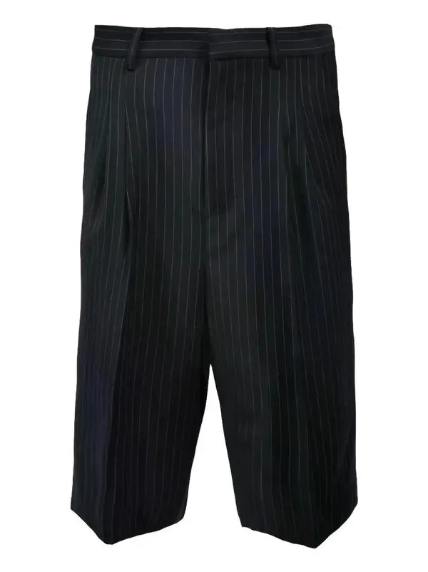 BREATH Pinstripe Pleated Shorts - Blue