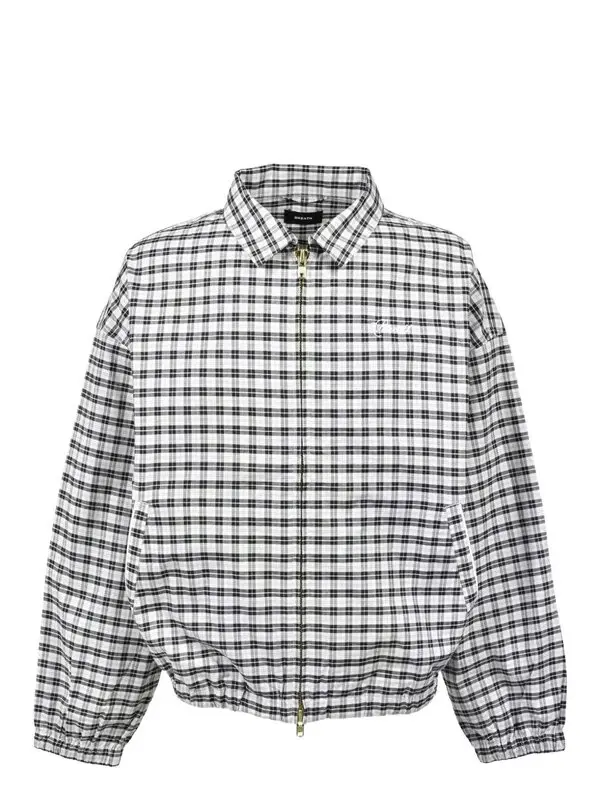BREATH Check-pattern Zip Jacket - White