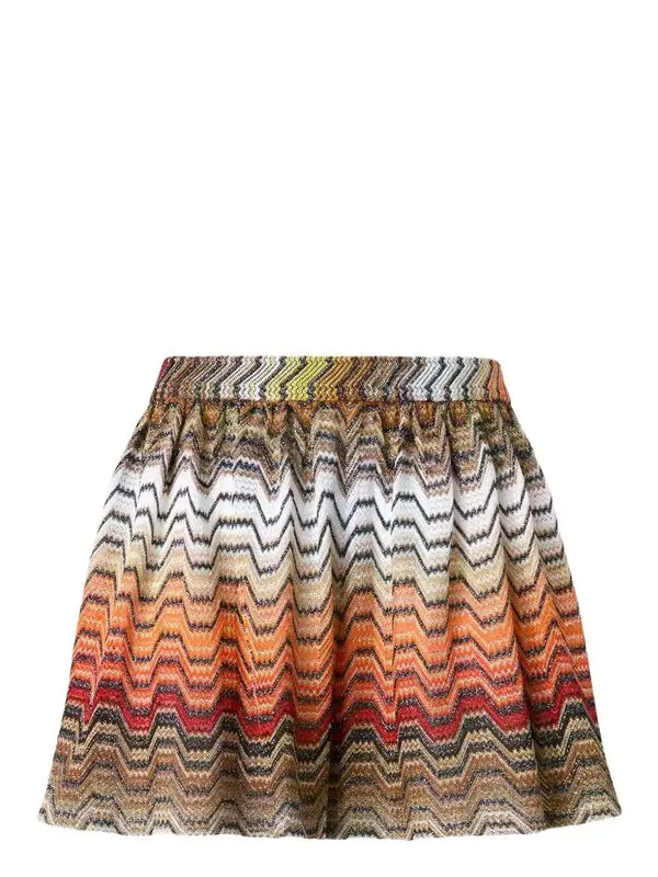 Missoni Zig-zag Pattern Mini Skirt - Brown