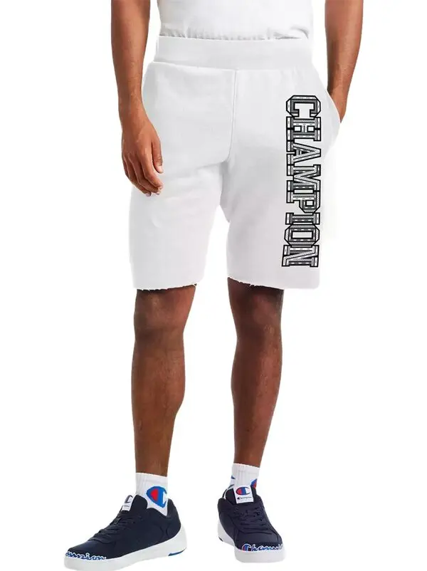 Champion Reverse Weave Cutoff Logo-print Shorts - White