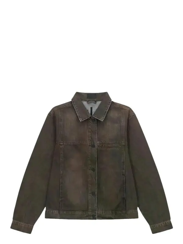 RtA Valentiano Logo-embroidered Denim Jacket - Brown