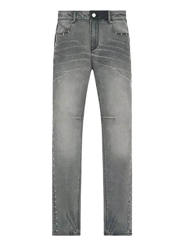 RtA Bryant Cross-stitch Skinny Jeans - Grey