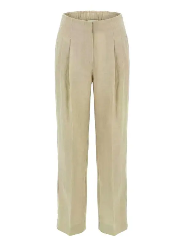 120% Lino Pleated Trousers - Neutrals
