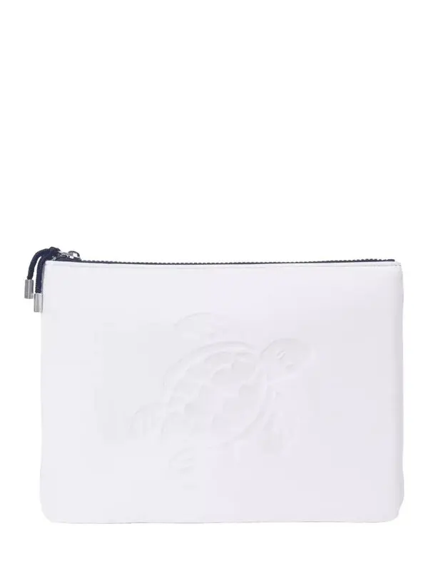 Vilebrequin Embossed Turtle Clutch - White