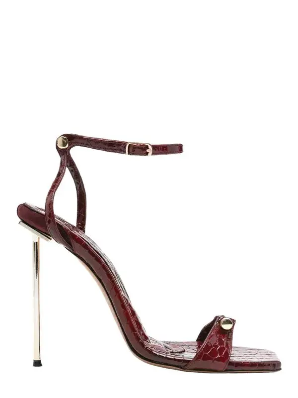 HARDOT Croc-effect Stiletto Sandals - Red