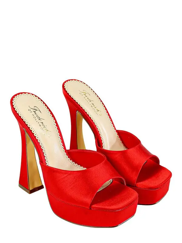 Frederick's Of Hollywood Elaina Platform Mule - Red