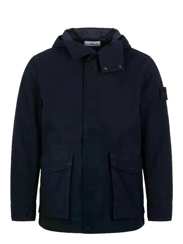 Stone Island Hooded Pocket Coat - Blue