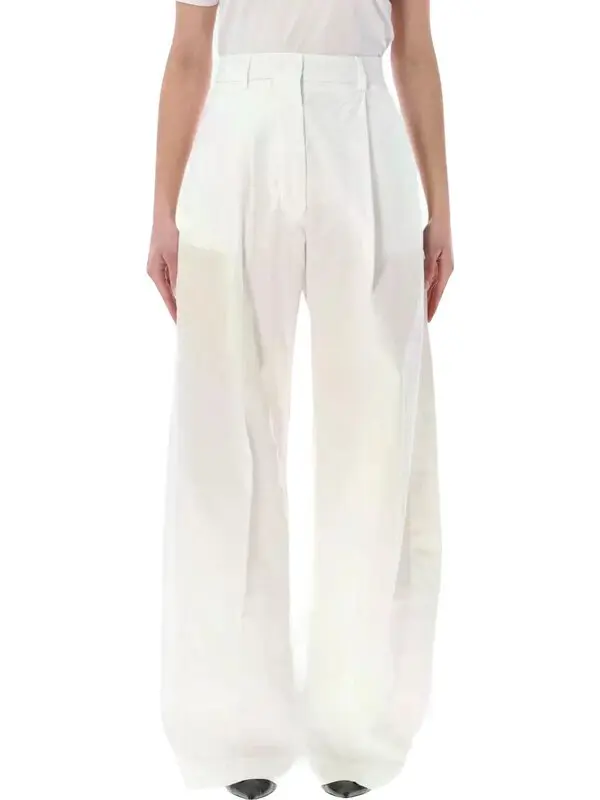 THELATEST Pleated Wide Leg Trousers - White