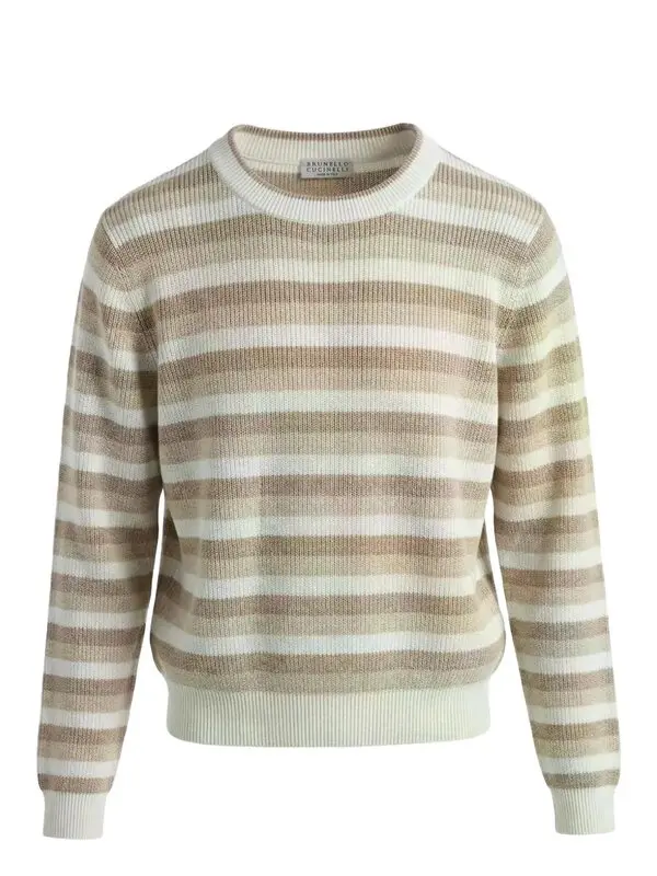 Brunello Cucinelli Striped Sweater - White