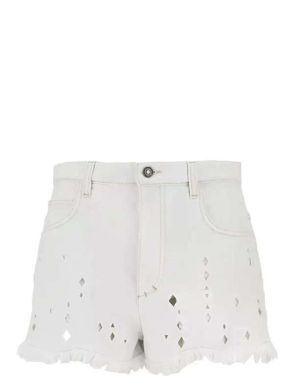 Isabel Marant Cut-out Frayed Hem Shorts - White