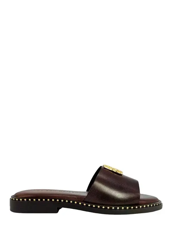 MADISON MAISON Hammered Hardware Sandals - Brown