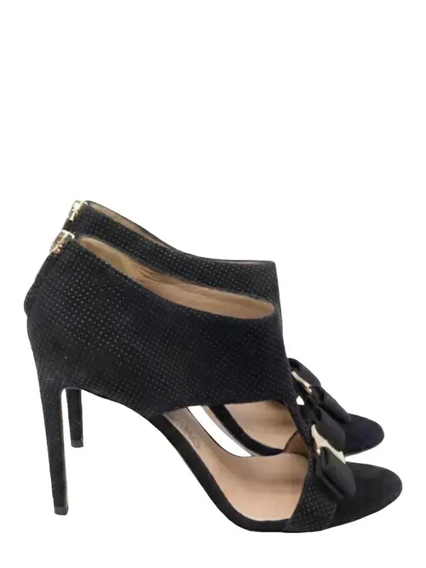 FERRAGAMO Bow T-strap Sandals - Black
