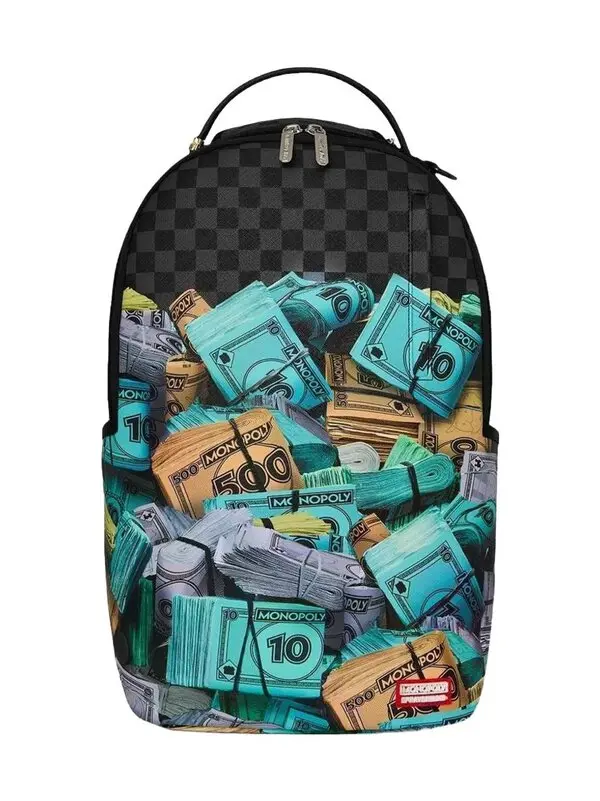 SPRAYGROUND Monopoly Stack Up Checkered Backpack - Black