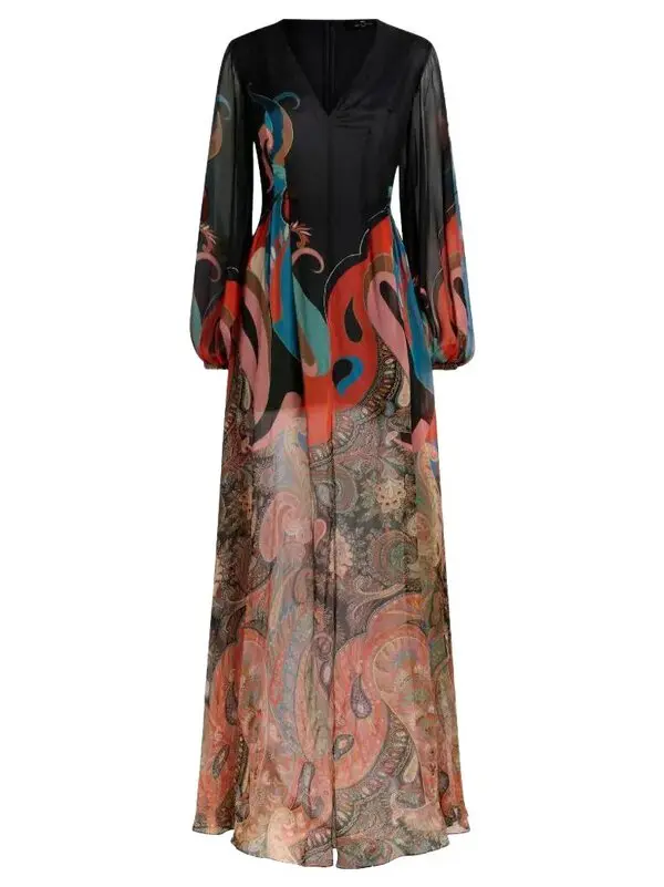 Etro Paisley-print Maxi Dress - Black