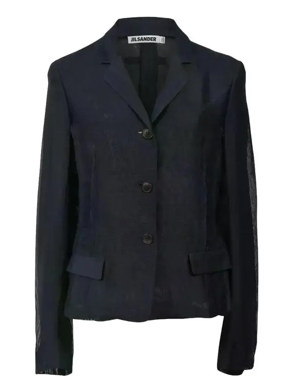 JIL SANDER Raw Edge Single-breasted Blazer - Blue