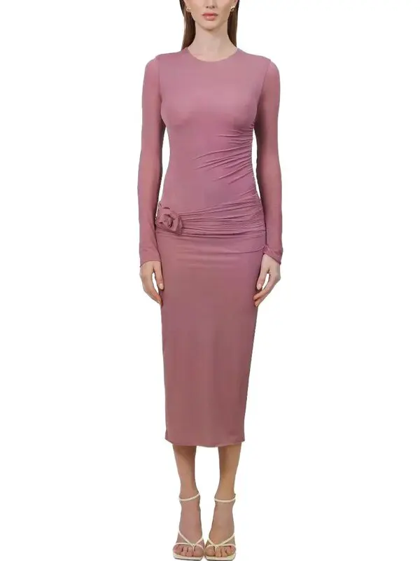 MAYGEL CORONEL Anna Floral-appliqué Midi Dress - Pink