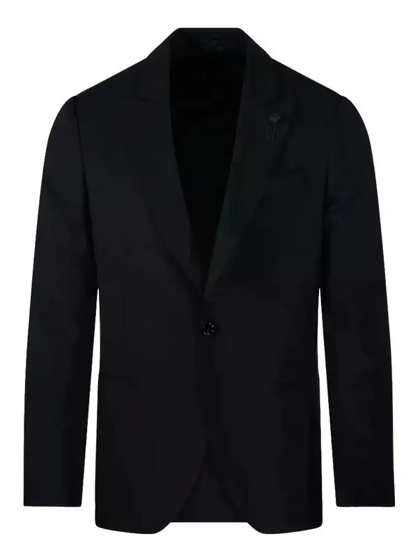 LARDINI Single-breasted Blazer - Black