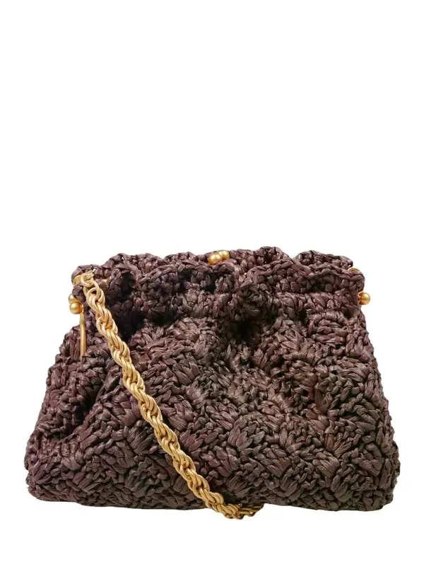 AMATO DANIELE Raviolo Woven-design Chain-strap Clutch Bag - Brown