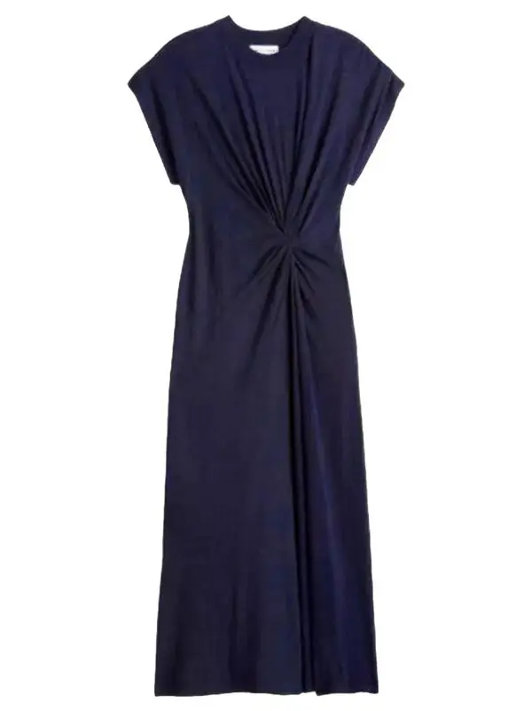 APIECE APART Volta Twist-detail Cap-sleeve Dress - Blue