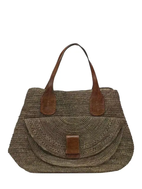 IBELIV Woven Raffia Tote - Brown