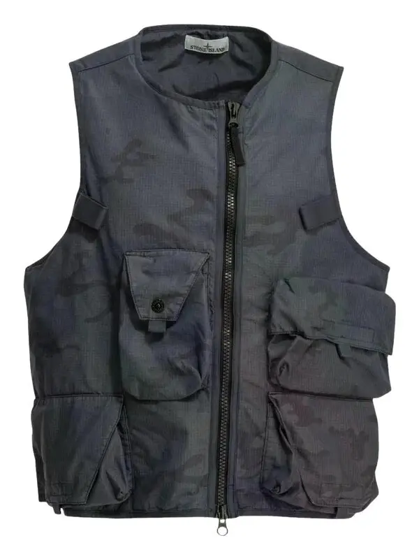 Stone Island Camo-print Ripstop Gilet - Grey