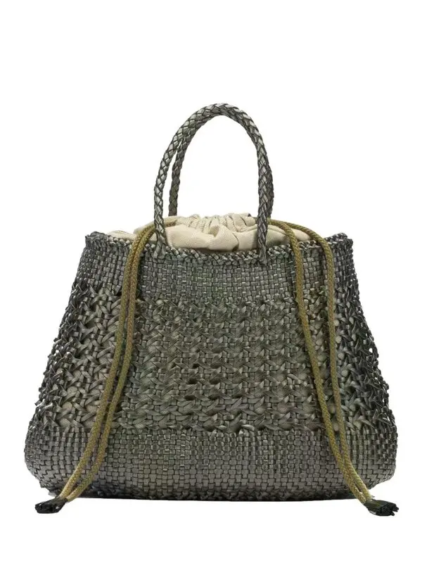 Dragon Diffusion Santa Cano Woven Leather Tote Bag - Green