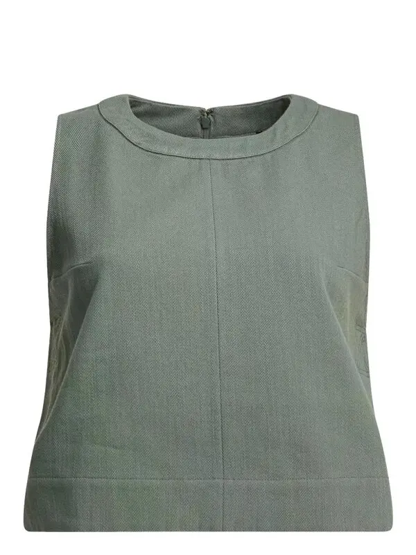 Soeur Twill Sleeveless Top - Green