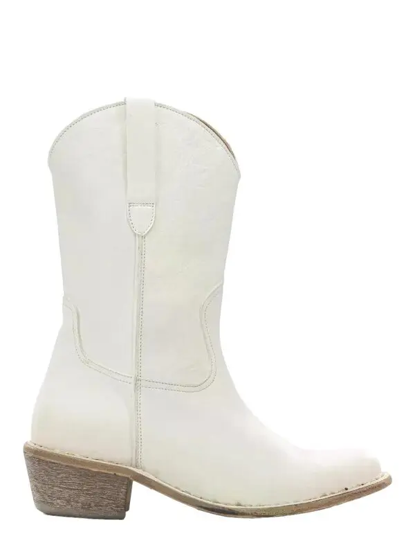 Moma Pointed-toe Cowboy Boots - White