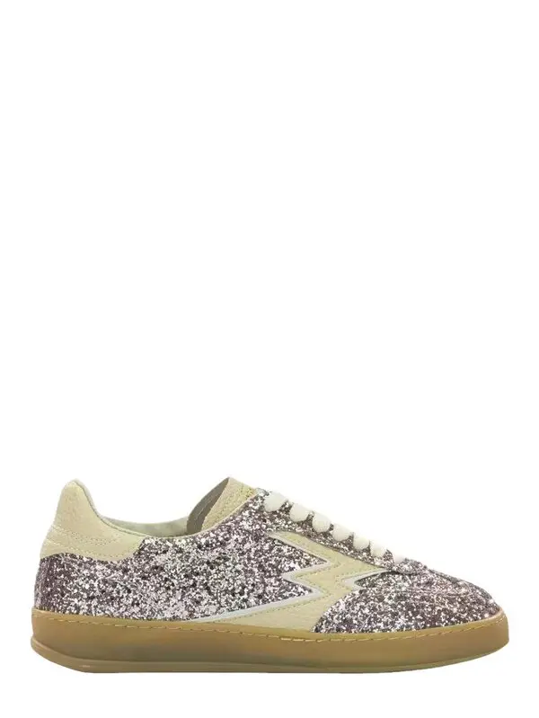 MOA CONCEPT Glitter-embellished Leather Sneakers - Pink