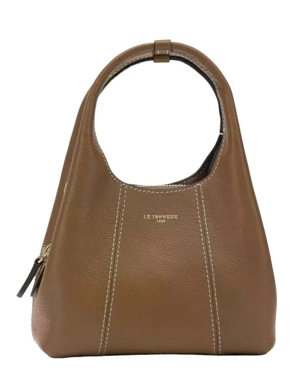 LE TANNEUR Grained-leather Mini Bag - Brown