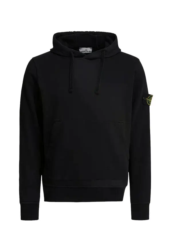 Stone Island Logo-patch Drawstring Hoodie - Black