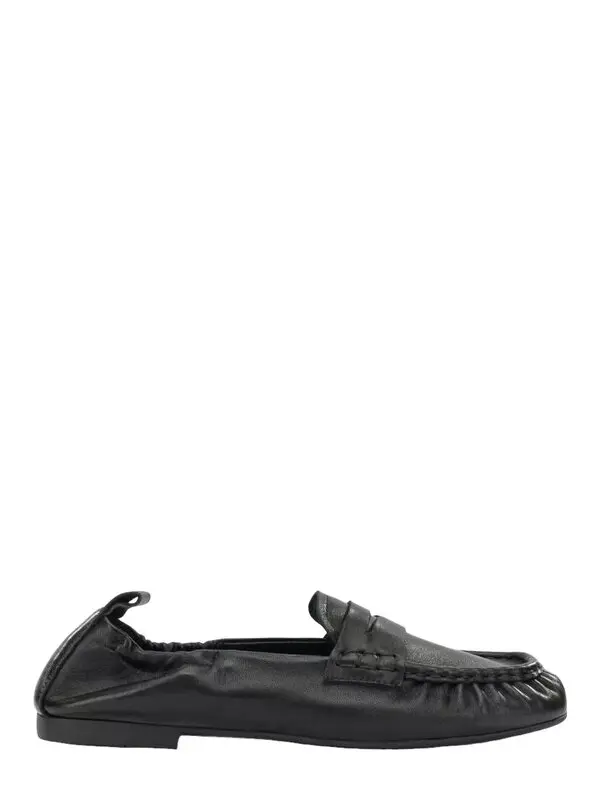 SUMMERY COPENHAGEN Elasticated Leather Loafers - Black