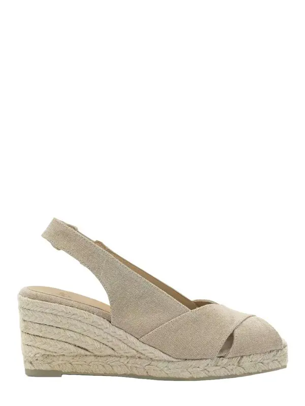 CastaÑer Diana Crossover Wedge Espadrilles - Neutrals